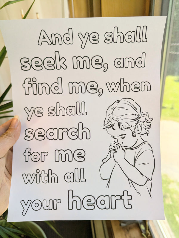 Christian Coloring Page Printable – Jeremiah 29:13 – Light of the World ...